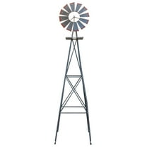 Costway 8ft Ornamental Windmill w/ Weatherproof Frame, Weathervane & 4 ...