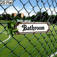 2D Flat, Vintage-Style Bathroom Aluminum Sign - 16x4inch Rustic Wall ...