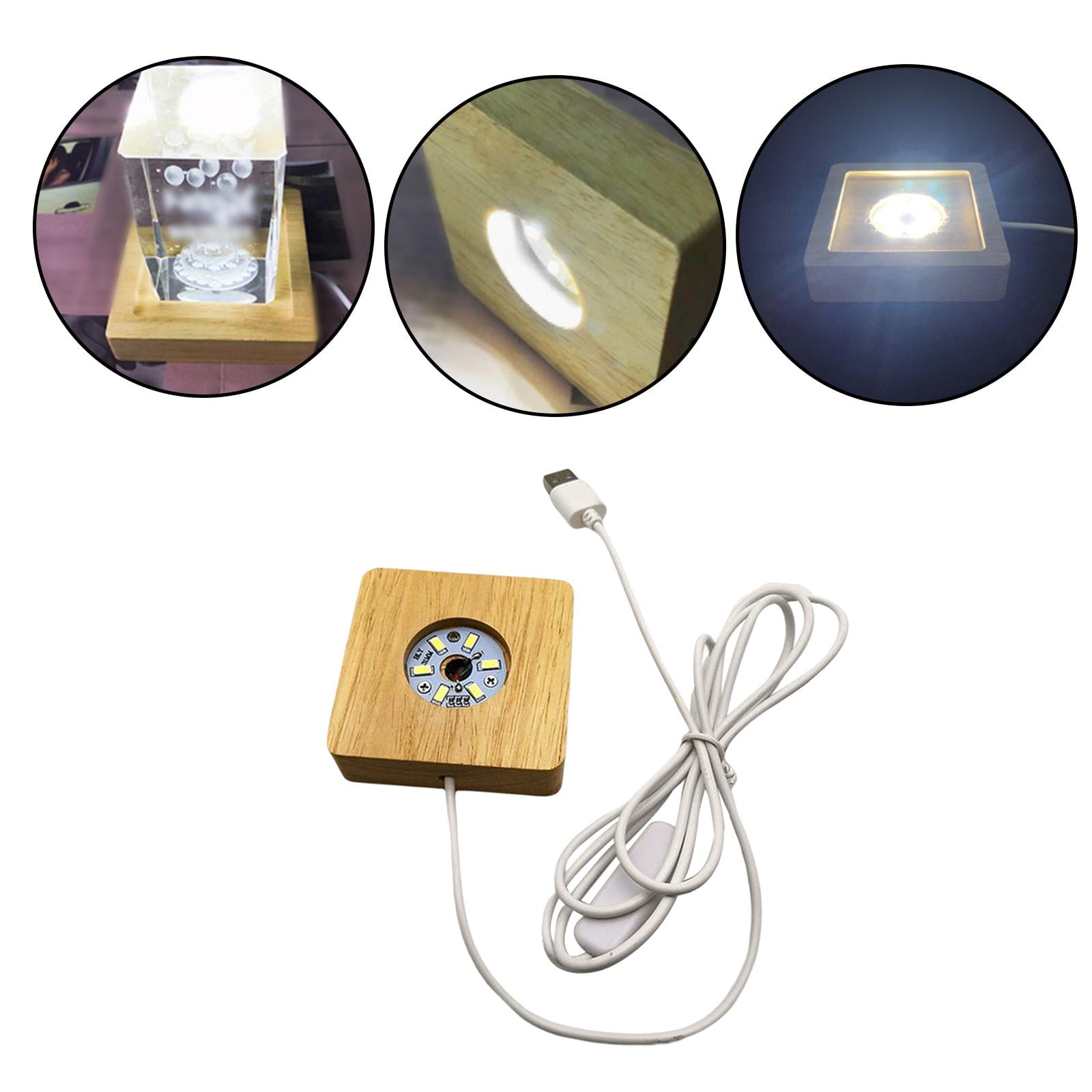 Wood LED Lights Base Support Night Lights Holder Lighted Lighted ...
