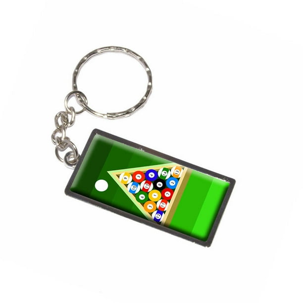 Billiard Balls And Triangle Pool Table Keychain Key Chain Ring ...