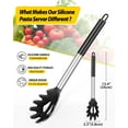 GYDEK Silicone Slotted Pasta Fork,Home Kitchen Noodle Spoon Server ...