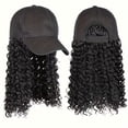 Black Curly Hair Wigs Baseball Cap - Stylish One-Piece Hat for Concerts ...