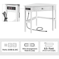 L-Shaped Computer Desk with Chair Set White Home Office Furniture ...
