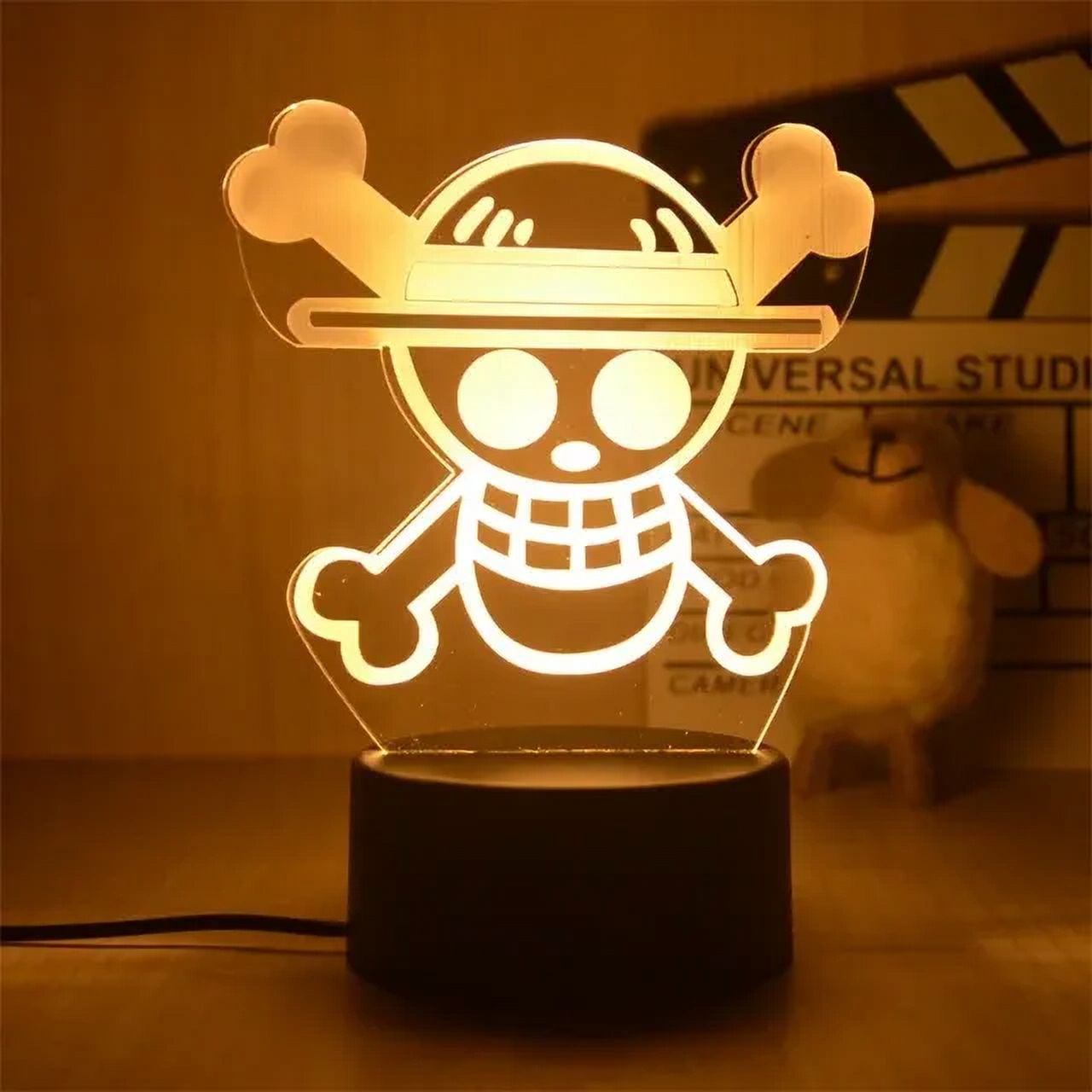 One Piece Roronoa Zoro Luffy Anime Night Lights Action Figure 3D LED ...