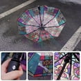Clear Vintage Parasol Umbrella, Stained Glass Umbrella, Full Automatic ...