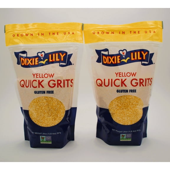 Dixie Lily Gluten-Free Enriched White Corn Grits, 20 oz Pouch (2 pack ...