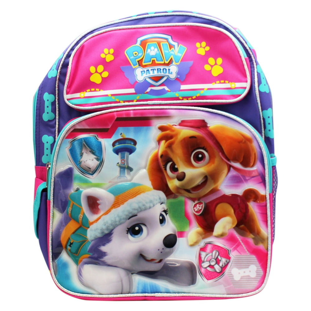 PAW Patrol - Skye and Everest Pink and Purple Full Size Backpack (16in ...