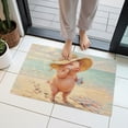 Cartoon Pig Door Mat 18x30 Inch Funny Farm Animals Summer Beach Sun Hat ...