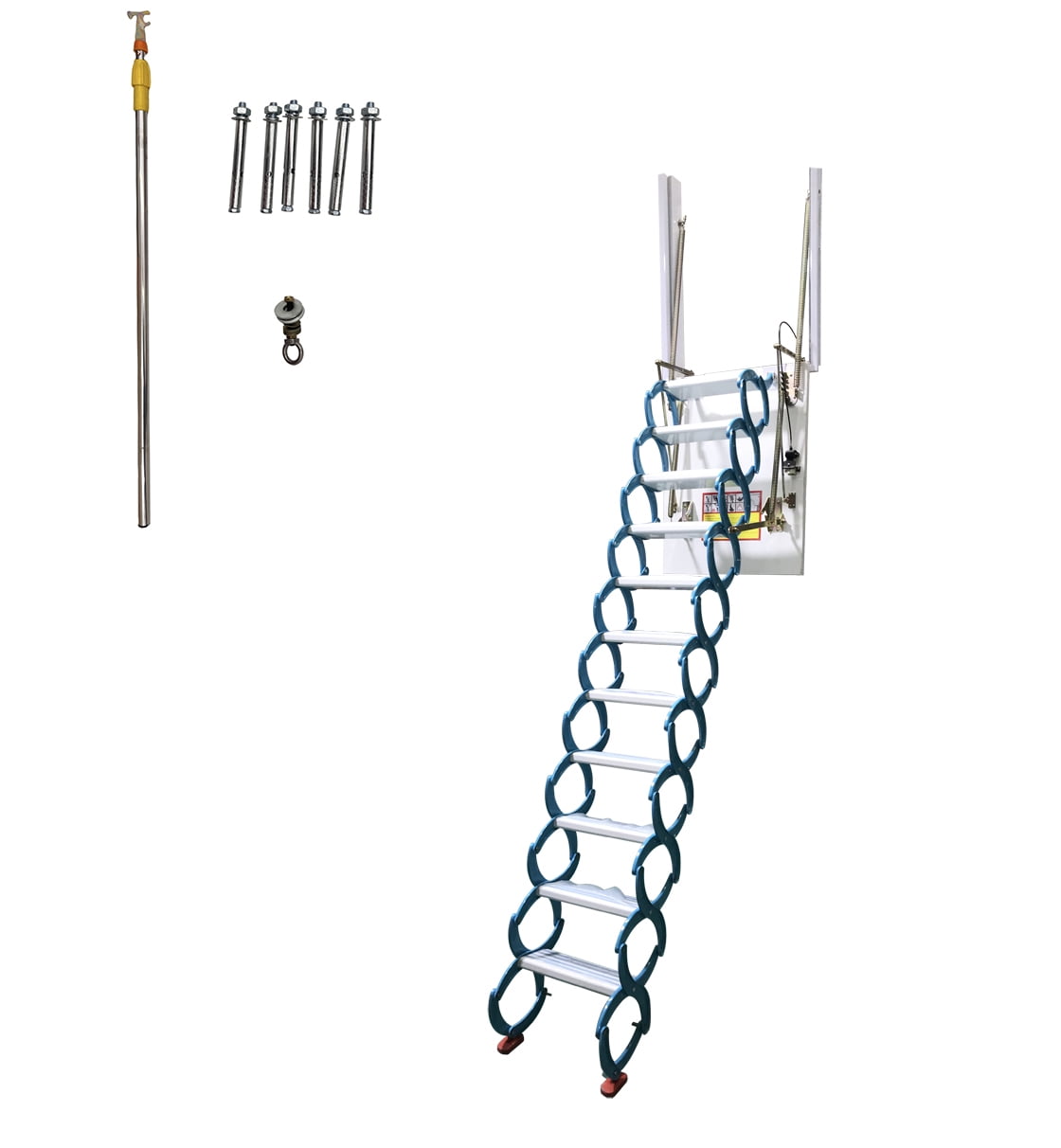 Techtongda Blue Side-mounted Loft Wall Ladder Stairs Hidden Attic ...