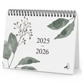 Cabbrix Small Desk Calendar 2025-2026, 8" x 6" Standing Flip Desktop ...