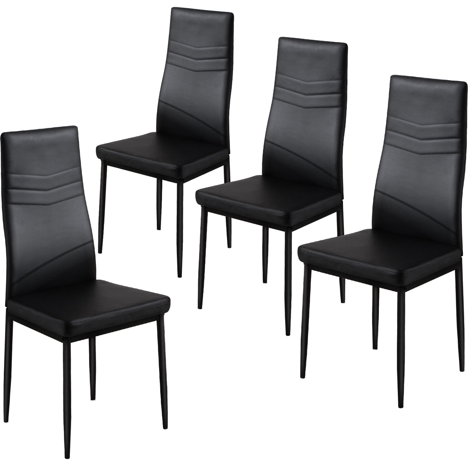 Omni House Kitchen Chairs Set Of 4 Faux Leather Padded Seat Dining