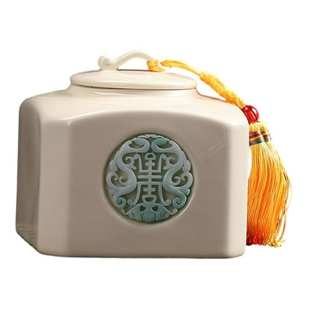 Ceramic Tea Container Classical Countertop Tea Jars Porcelain Tea ...