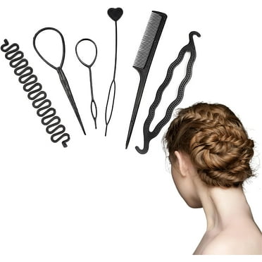 19 Pcs Hair Braiding Tool, DIY Hair Styling Tool Kit Updo Ponytail ...