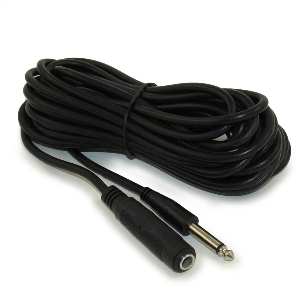 25ft 1/4" MONO (TS) EXTENSION Cable, Male/Female, 28AWG, Nickel Plated ...