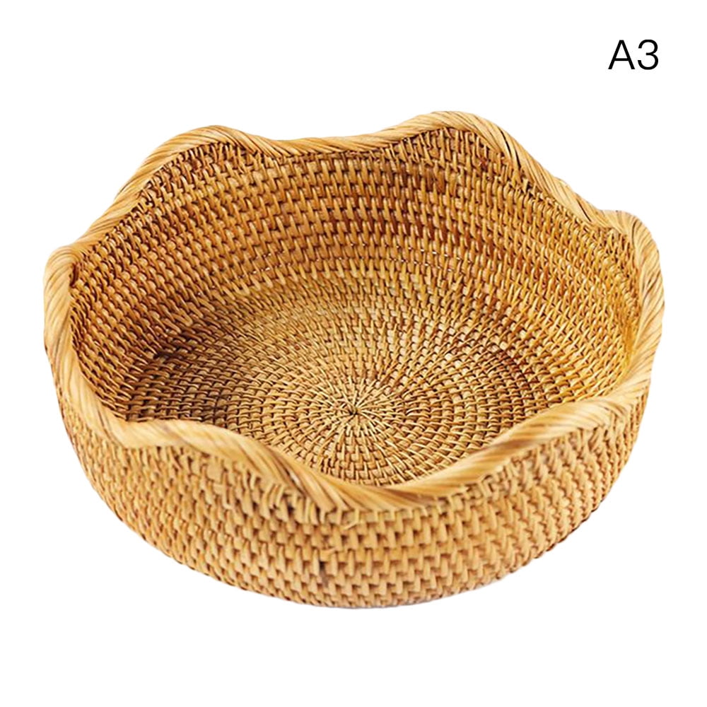 Handmade Round Fruit Candy Snack Wicker Basket Willow Wicker Basket ...