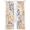 Abstract Watercolor Ocean Coral Chiffon Sheer Curtains 84 Inches Long ...