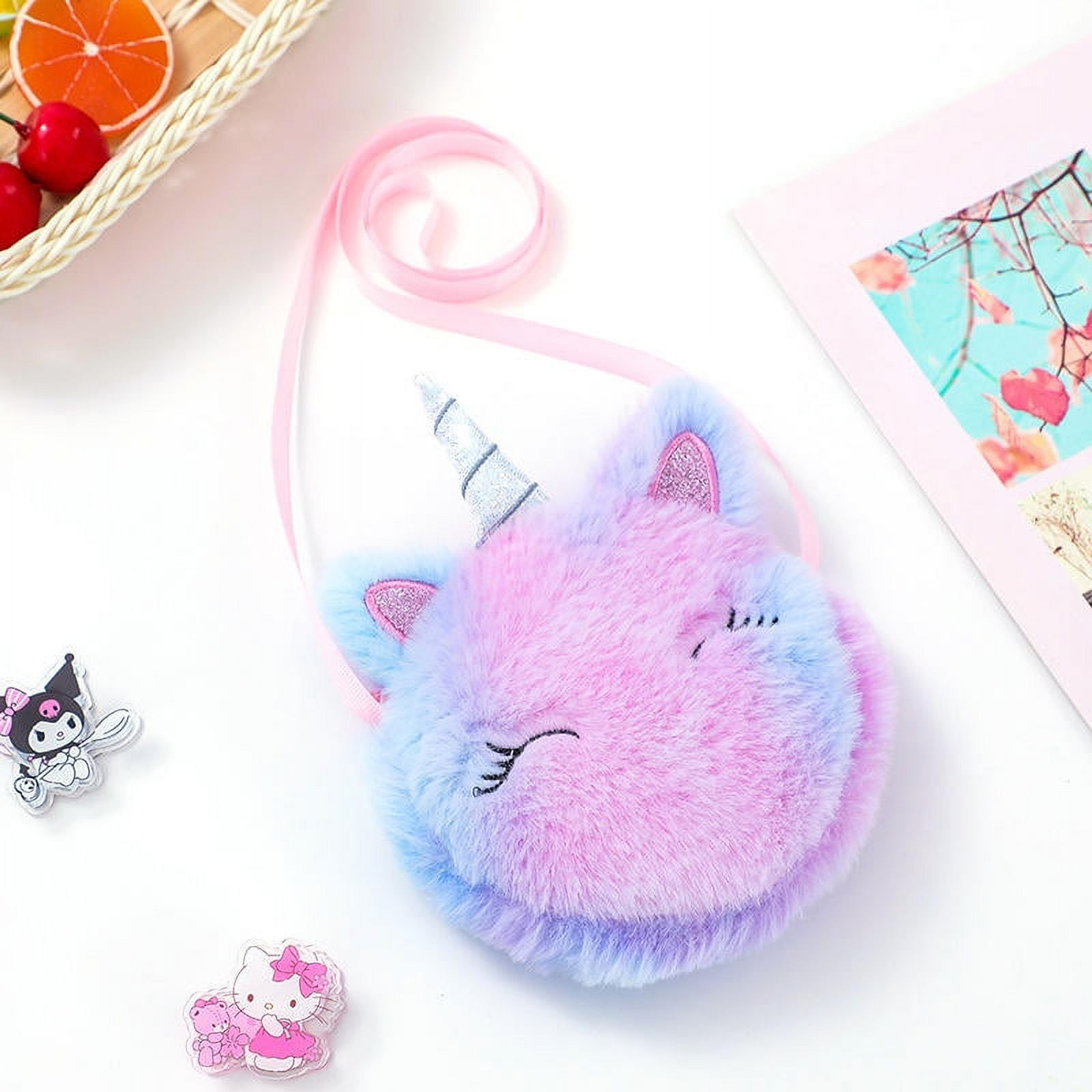 Click here for Kuizap Winter Fluffy Childrens Unicorn Crossbody B... prices