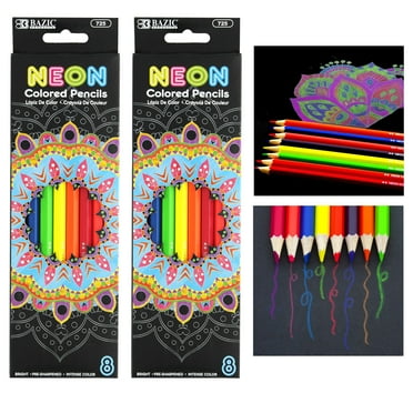 BAZIC 8 Neon Colored Pencils, Pencil Set for Art Drawing, (8/Pack), 1 ...