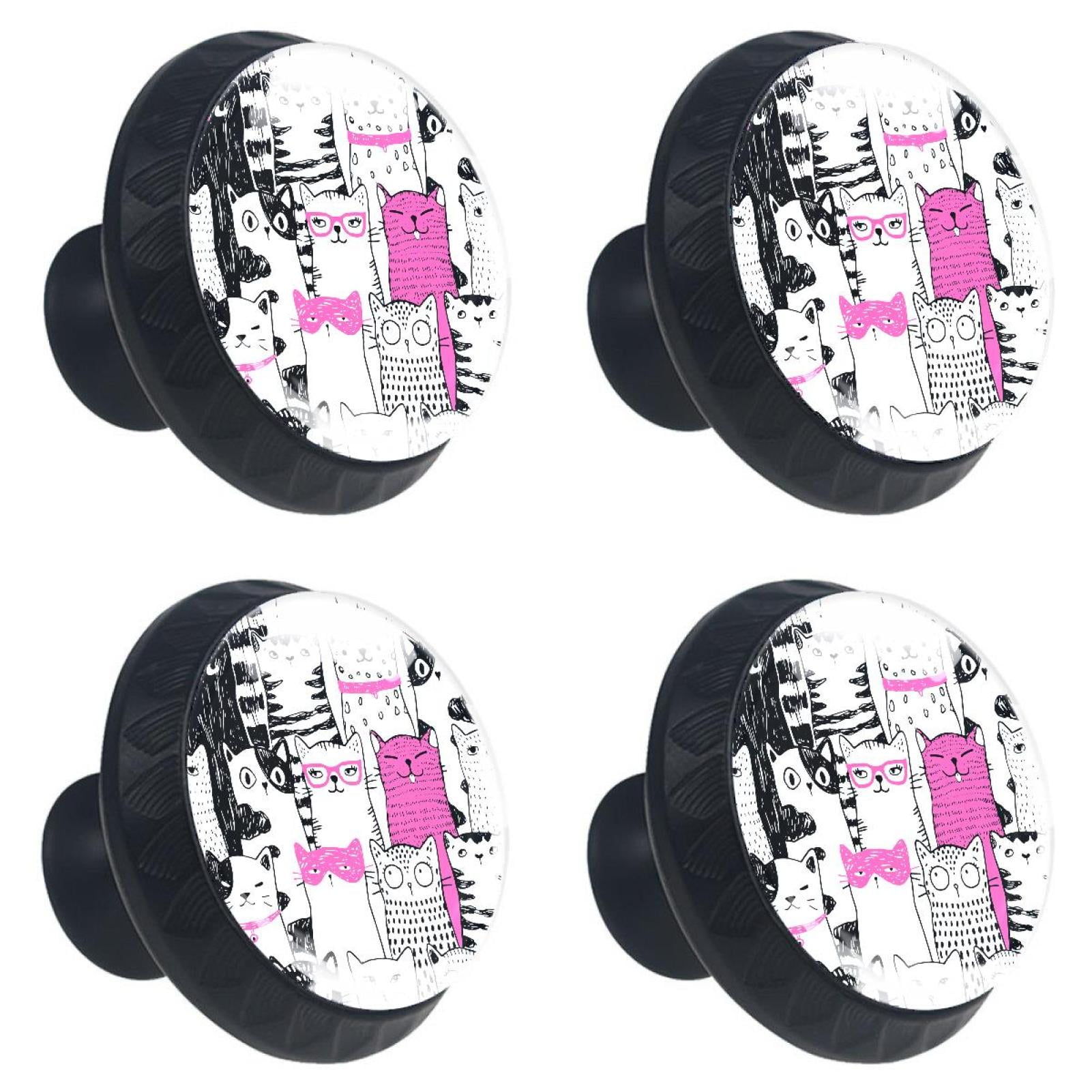 4 Pcs Cats Funny Kitty Knobs for Kitchen Cabinet Cupboard Dresser ...