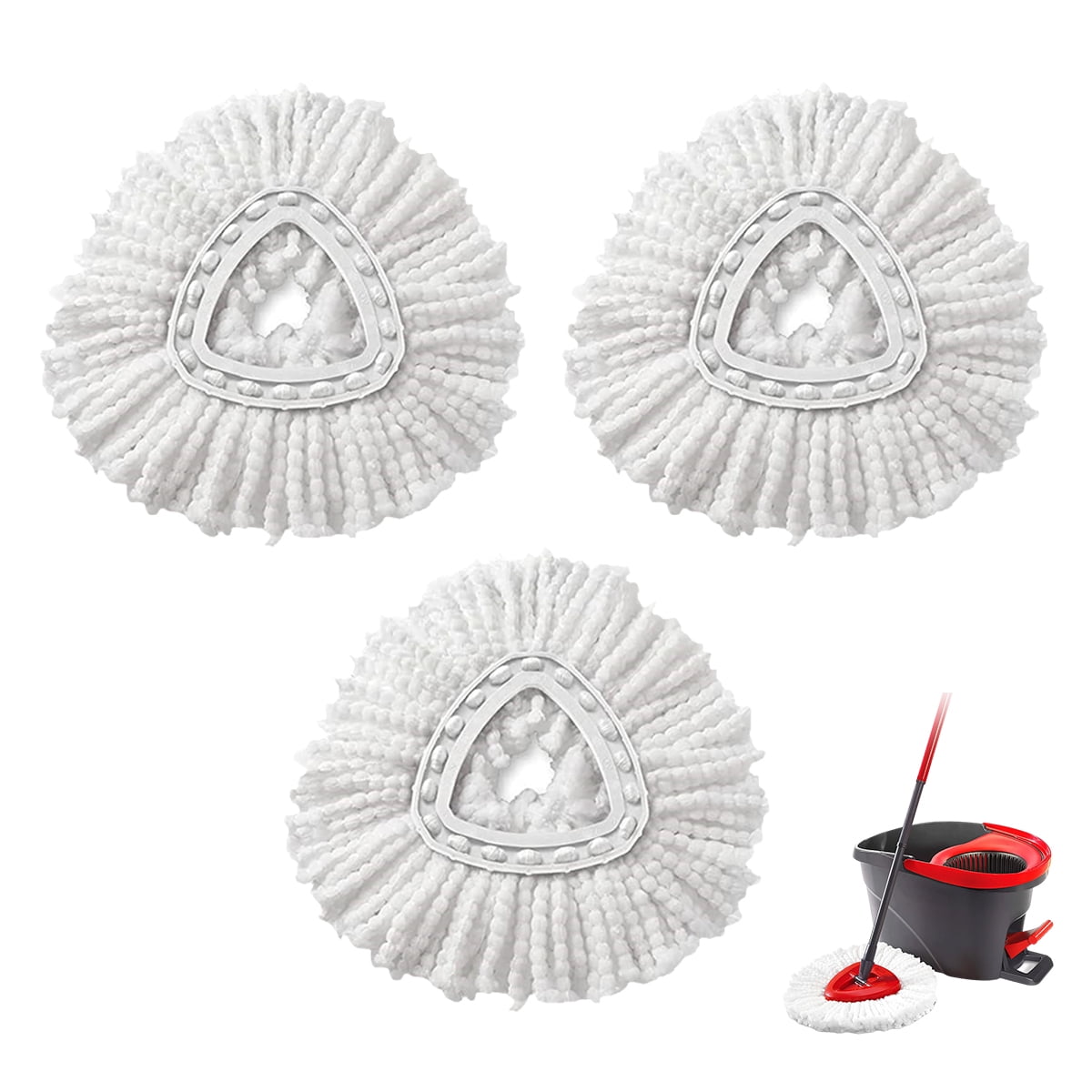 3 Pack Microfiber Mop Head for O-Cedar Clean Pad, Spin Mop Refill for O ...
