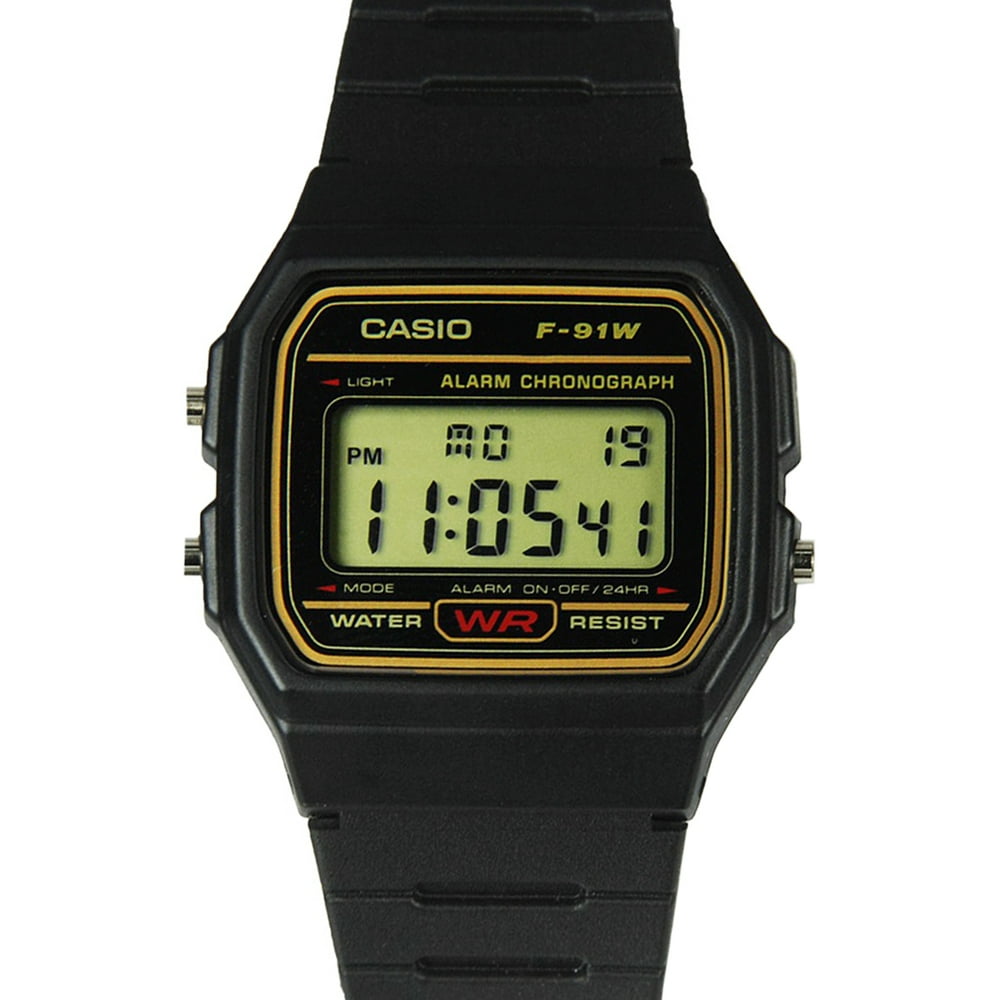 Casio - F-91WG-9 Classic Black Water Resistant Digital Watch w/ Alarm ...
