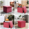 "ANMINY Foldable Velvet Tufted Storage Ottoman Cube, Foot Stool Seat ...