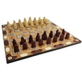 Antique White Red Mini Isle of Lewis Chess Set With 17" Burlwood Color ...
