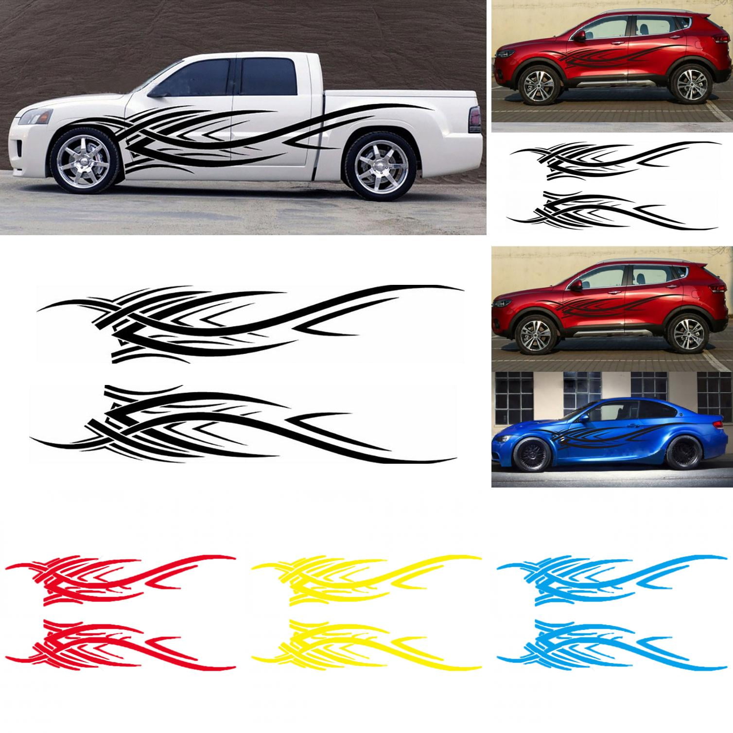 Walbest Universal Auto Car Vehicle Body 2 Side Flame Stripes Decals ...