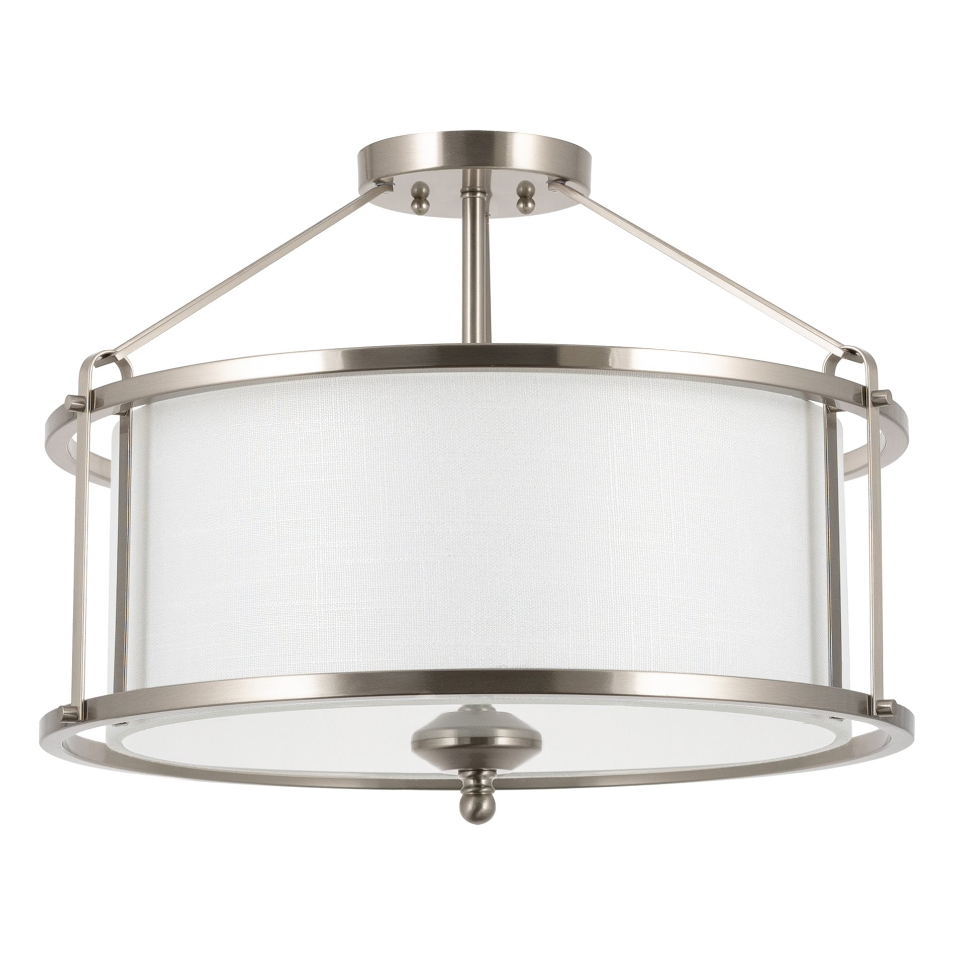 Kira Home Maxwell 17.5" 3-Light Metal Semi Flush Mount + Glass Diffuser ...