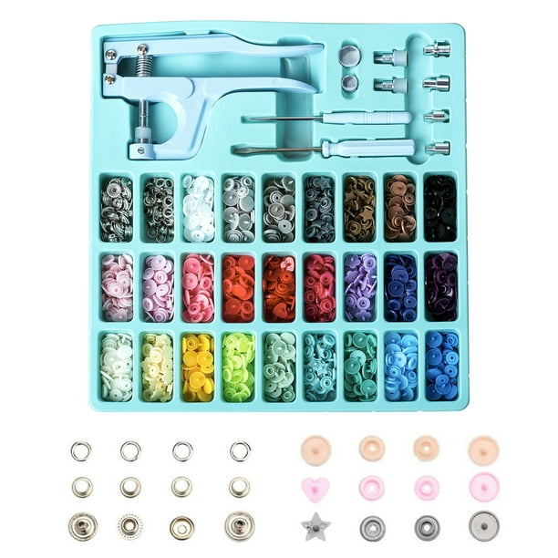leyfeng Botones a presión de plástico y metal con juego de pinzas a ...