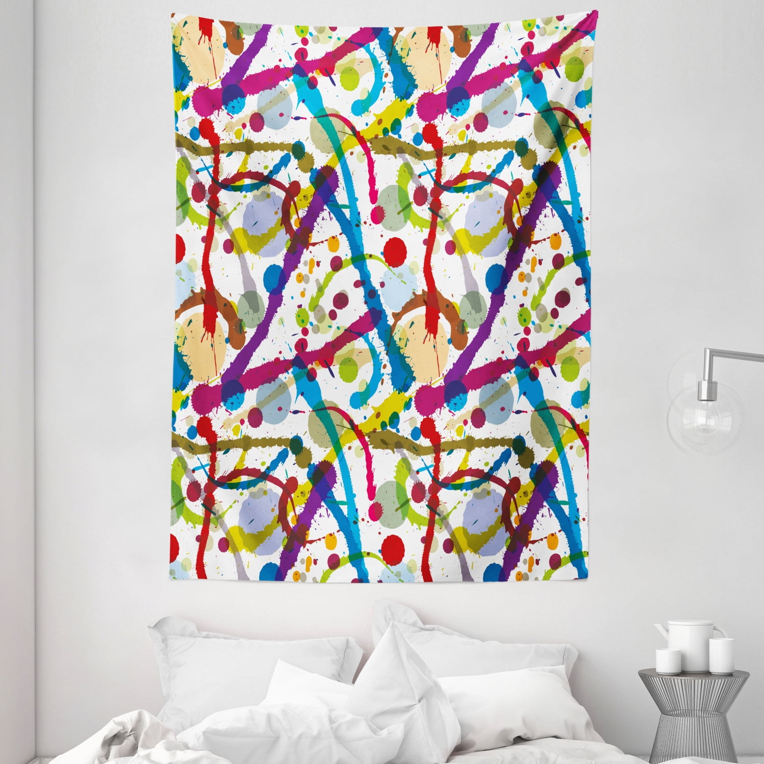 Grunge Tapestry, Artistic Colorful Ink Splatters Creative Inspiration ...