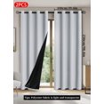 2pcs White Blackout Curtains With Thermal Insulation Lining ...