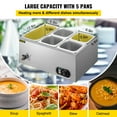 VEVORbrand Commercial Food Warmer 1x1/3GN and 4x1/6GN, 5-Pan Stainless ...