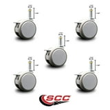 2.375 Inch MRI Safe Casters with Brakes – 7/16 Grip Ring Stem – Set of ...