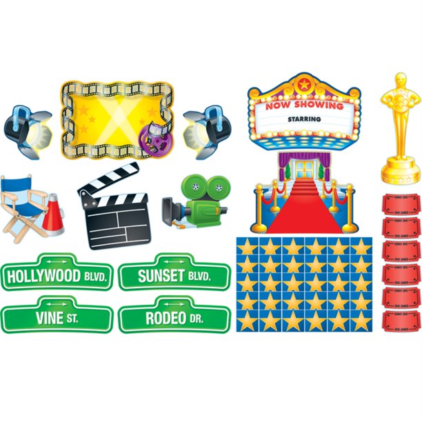 Lights, Camera, Action! Bulletin Board Set, 52 Pieces - Walmart.com