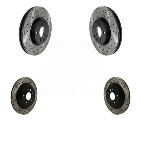 Front Rear Coated Drilled Slotted Disc Brake Rotors Kit For Volvo S60 ...