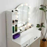 Bianlte Vanity Desk Set,with Large Lighted Mirror,3 Color Lighting ...