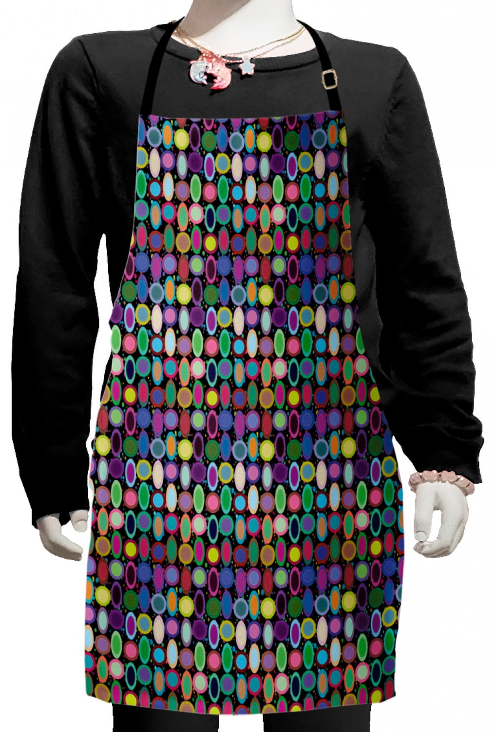 Geometric Kids Apron, Abstract Colorful and Tile of Concentric Oval ...