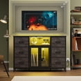 Dresser for Bedroom with Charging Station & LED Light, White 6 Drawer ...
