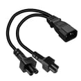 3-Prong C14 to Double C5 Connector Adapter Cord Male Plug to Female ...