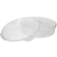 Round Plastic Divided Serving Tray with Lids, 5 Compartment Food ...