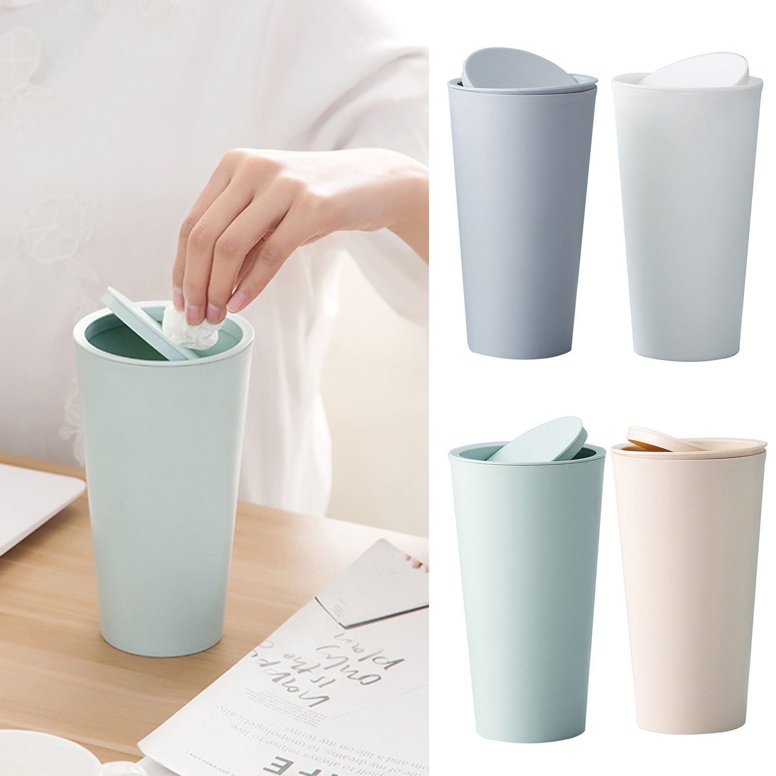 Waroomhouse Car Trash Can Prevent Odor Spreading Rotary Lid Design ...