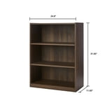Mainstays 3-Shelf Bookcase with Adjustable Shelves, Canyon Walnut ...