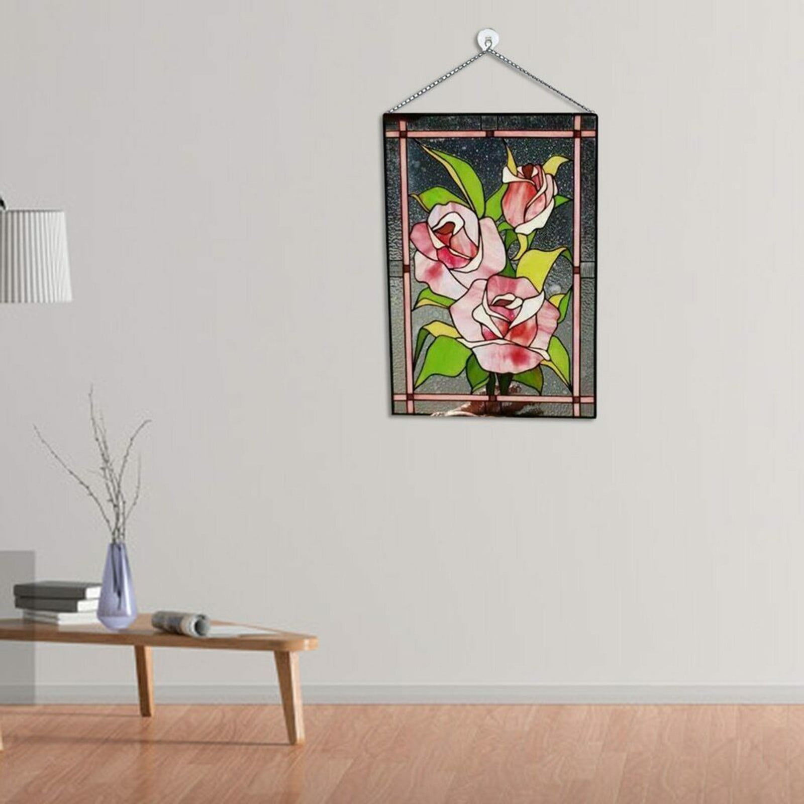 New Pattern Stained Glass Rectangle Window Hangings Panel Suncatcher ...