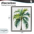 Stupell Industries Lagoon Majesty Palm Gray Framed Floater Canvas Wall ...