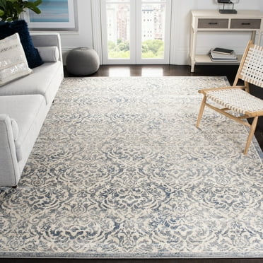 SAFAVIEH Brentwood Dilara Damask Area Rug, 11' x 15', Light Grey/Blue ...