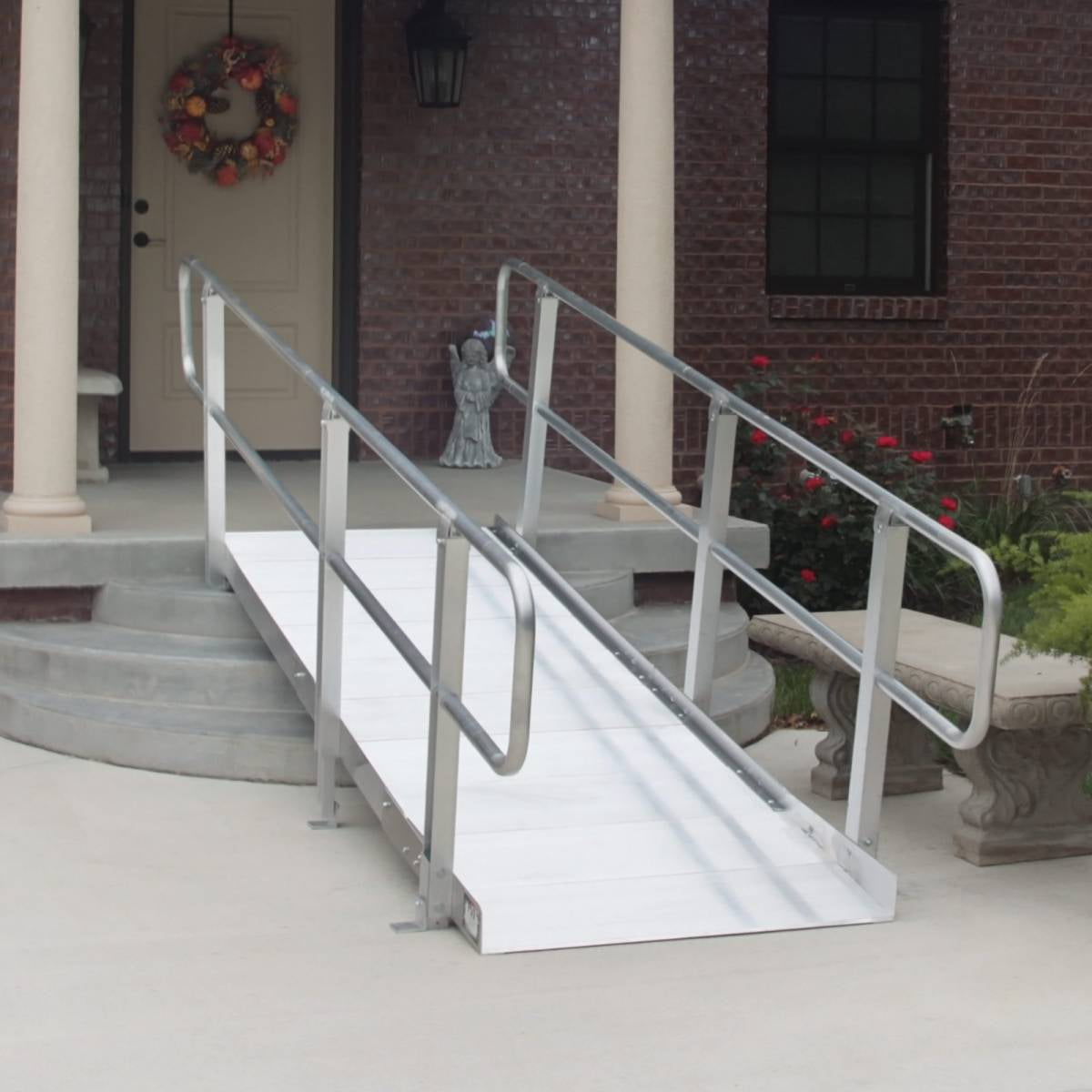 Prairie View Industries 7-ft x 36-in Solid with Handrails Wheelchair ...