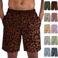 BRANROY Men's Casual Leopard Pattern Shorts - Breathable Sport Shorts ...