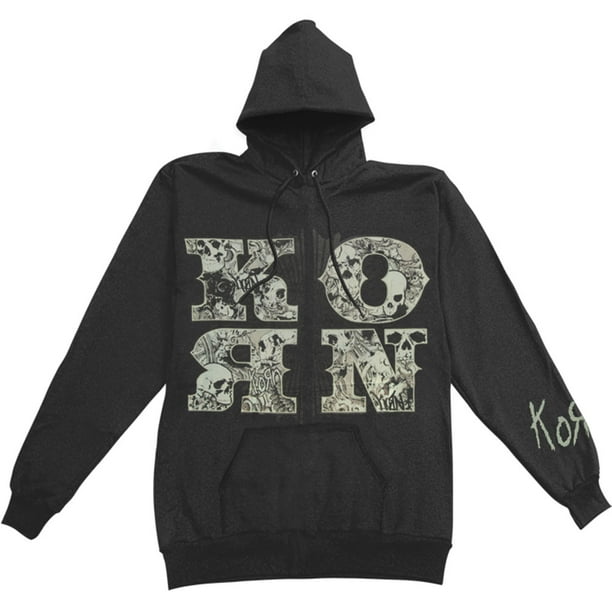 Korn - Korn Men's Skull And Letter Hooded Sweatshirt Black - Walmart ...