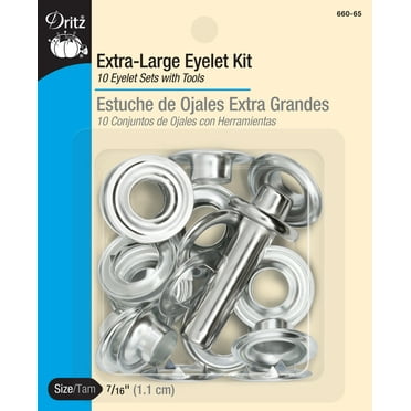 Dritz 7/16" Extra-Large Eyelets with Tools, Zinc, 72 Sets - Walmart.com